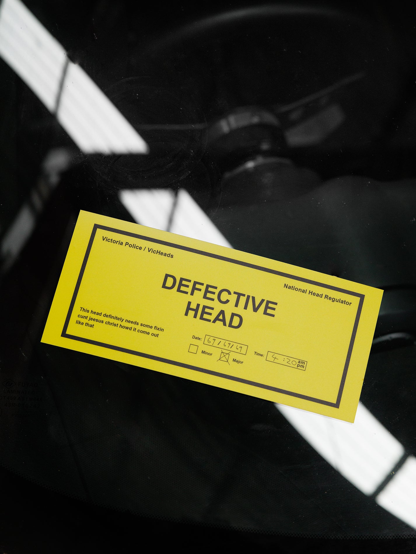 DEFECTIVE HEAD STICKER – Benny Surge